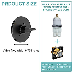 T14059-BL Matte Black Shower Handle Compatible with delta Faucet 14 Series Single-Function Black Shower Valve Trim Kit (RP46074 Cartridge/ R10,000 Valve Not Included)