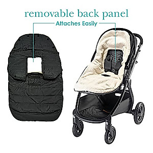 JJ Cole Bundle Me Winter Toddler Car Seat Cover and Bunting Bag - Urban - Weather Resistant Baby Carrier Cover - Winter Baby Essentials - Black