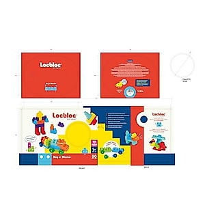 Battat – Large Building Blocks – 80 Colorful Pieces – 8 Wheel Bricks – Zippered Storage Bag – 12 Months + – Bag o' Blocks