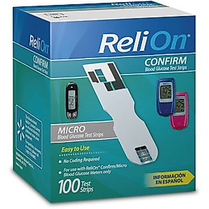 ReliOn Confirm/micro Blood Glucose Test Strips 100 count /Model: 712100