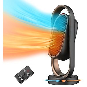 Fit Choice 1500W Oscillating Space Heater for Indoor Use, Fast Heating Within 2s with PTC Heating Tech, 3 Timers & 3 Heating Temperature with Remote Control for Office and Home