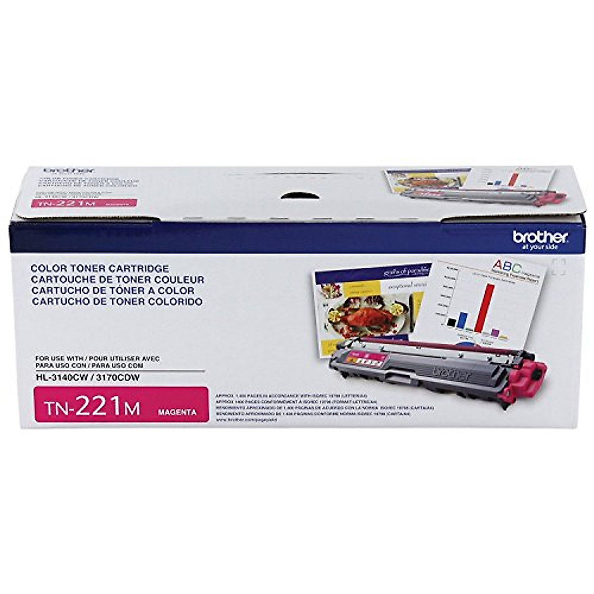 Brother Genuine TN221C, TN221M, TN221Y Color Laser Cyan, Magenta and Yellow Toner Cartridge Set