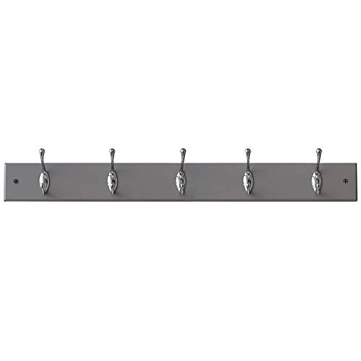 Home Basics Durable 5-Double-Hooks Wall-Mounted Hanging Rack, Grey | Place in Entry Way | Hanging in a Garage | Store Essentials Before You Leave The House