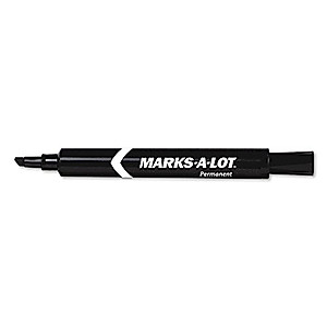 AVERY Large Black Permanent Marker with Thick Chisel Tip for Calligraphy, Fabric, Desk Work, Pack of 12 (08888)