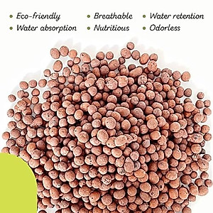PGN Clay Pebbles for Hydroponic Growing - 10 Liters (4 Pounds) - Organic Expanded Clay Balls for Plants - PH Neutral Leca for Plants - Aquaponics and Hydroponics Supplies in a Resealable Storage Bag