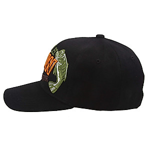 TOP HEADWEAR Fisherman Fish Now Work Later Baseball Cap - Black