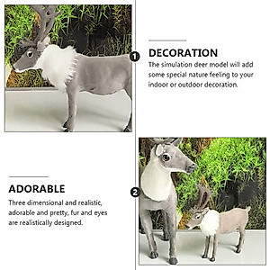 ABOOFAN Reindeer Figurine Christmas Desktop Decoration Tabletop Deer Ornaments Wild Animal Model for Holiday Winter Party Home Office Decor