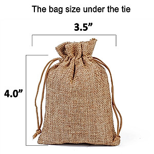 Amariver Natural Burlap Bags with Drawstring, Reusable Linen Pouches, Perfect for Jewelry Pouch, Wedding Birthday Parties Favor, Gift/Candy Bags, Set of 24