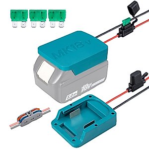 Power Wheel Adapter for Makita 18V Battery with Fuse & Switch & Wire terminals，Power Connector for Rc Car, Robotics, Rc Truck,DIY use, Work with for Makita BL1860 BL1850 BL1840 BL1830 Li-ion Battery
