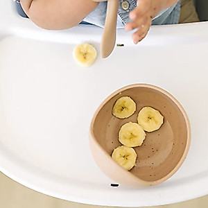 Tooshka Silicone Suction Baby Bowl & Spoon - Suction Bowls for Baby Led Weaning - BPA Free - Baby Feeding Set (Speckled Clay)
