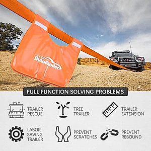 Autofonder 11Pcs Recovery Gear Offroad 4x4 kit-3 Pk Snatch Straps+2 D-Shackles+Snatch Block+Folding Survival Shovel+Tire Deflator+ Leather Gloves+Winch Dampener +Gear Bag- Tow Strap Recovery Set