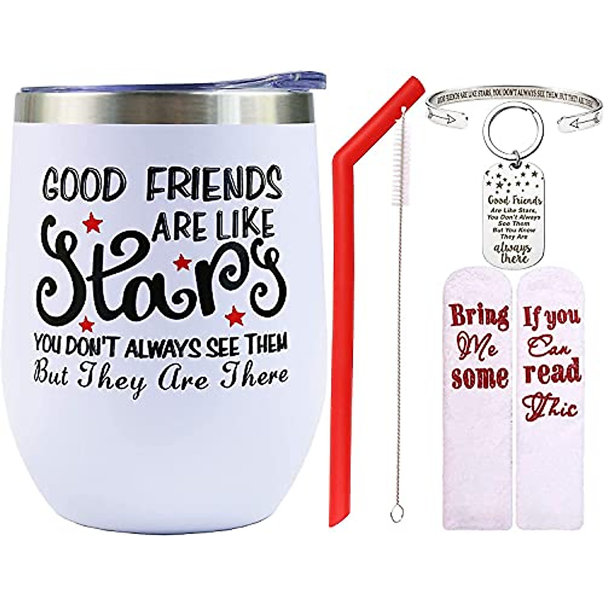 Birthday Gifts for Friends,Birthday Gifts for Friends Female,Christmas Gifts,Good Friends are Like Stars Gifts,Gifts for Female Friends,Best Friend Tumbler,Friendship Mug,Birthday Present for Friends