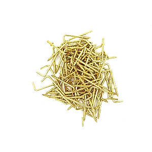 FGen 100pcs L Type Photo Frame - Copper Plated Right Angle Hooks, Fixed Cup Hooks - 2.16 inch (Gold)