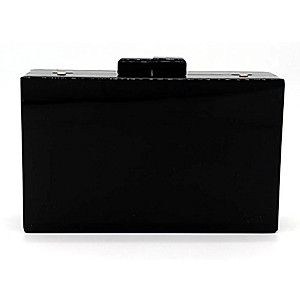 Shiratori Women Evening Clutch Bag, Acrylic Square Box Shoulder HandBags For Wedding Party Tote Purse (black)