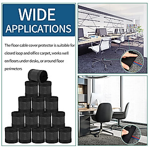 WILLBOND Carpet Cord Cover Cable Grip Floor Cover Cable Protector Management Only for Commercial Office Carpet(Black,147.64 ft)