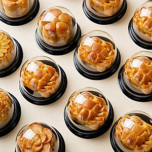 50 Set Clear Plastic Mini Cupcake Boxes Muffin Pod Dome Muffin Single Container Box Wedding Birthday Gifts Boxes Supplies (Black)