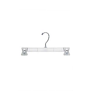 Break-Resistant 12 inch Clear Plastic Skirt and Pants Hangers Case of 100