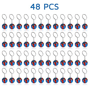 PROLOSO 48 Pcs Globe Keychains Bulk for Kids World Planet Earth Theme Keyrings Toy 1 Inch