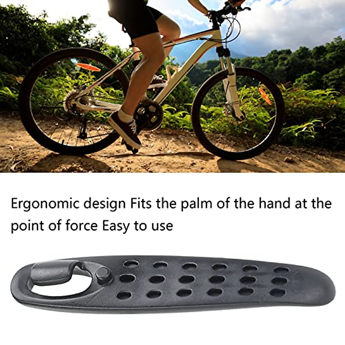 Bike Tire Removal Tool, Burr Free Nylon Slip Resistance Bike Tire Levers High Strength Ergonomic Design for Road Bike(Black)