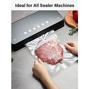 Kootek Vacuum Sealer Bags, 150 Gallon 11" x 16", Quart 8" x 12" and Pint 6" x 10" Vacuum Seal Bags for Food, Commercial Heavy Duty, BPA Free, Precut Food Vac Bag for Storage, Meal Prep or Sous Vide