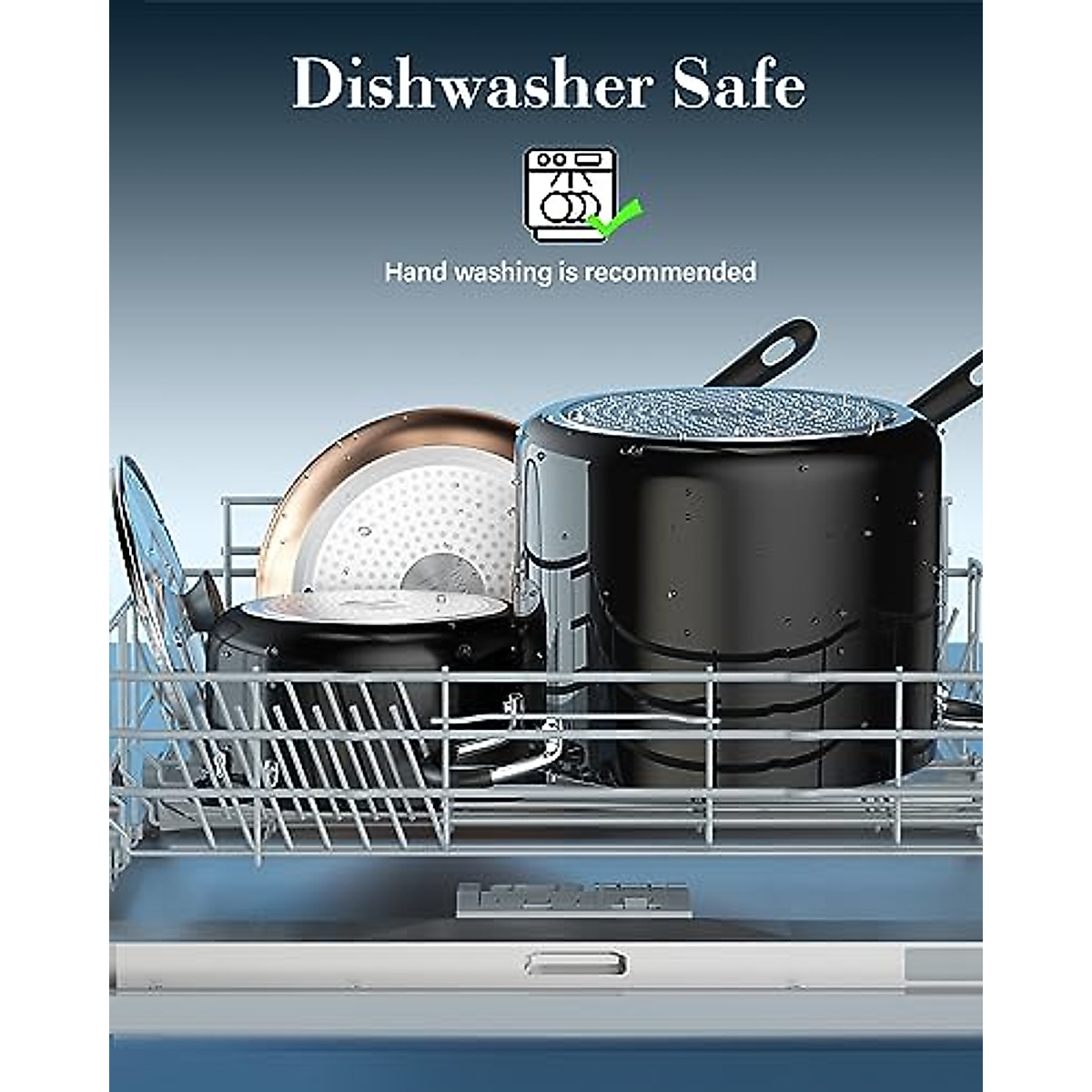 Cook N Home Nonstick Stockpot with Lid 10.5-Qt, Deep Cooking Pot Cookware Canning Stock Pot with Glass Lid, Black