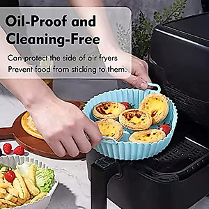 Silicone Air Fryer Basket 2pcs, Air Fryer Silicone Liners for 3-5QT Reusable Air Fryer Liners Silicone - 7.5inch Airfryer Liners, Non Stick Air fryer Accessories