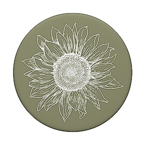 Abstract Pastel Boho Sunflower Minimalistic Line Art PopSockets Standard PopGrip
