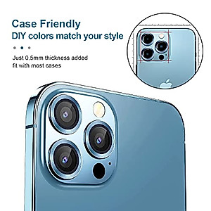 Jeluse [3X2 Pack] Designed for iPhone 13 Pro/iPhone 13 Pro Max Camera Lens Protector, 9H Tempered Glass Screen Protector Cover [Alignment Kit Eazy installation] Metal Individual Ring