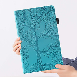 TIPOYOROO Case for Lenovo Tab M9 9.0 inch (TB-310FU, 2023 Released)，Slim Folding case Lightweight PU Leather Cover Flip Stand Shell with Card Holder for Lenovo Tab M9 9" 2023 Android Tablet-Turquoise