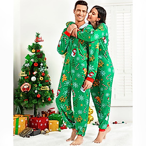 frawirshau Matching Christmas Onesies for Family Christmas pjs Onesie Christmas Onesies Womens Pajama Sets Green 3XL