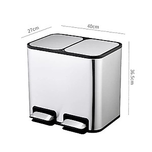 MFCHY Tall Silent Storage Square Trash Waste Bin Recycling Outdoor Kitchen Accessories Garbage Bin
