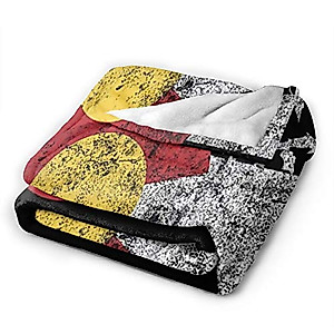 Carwayii Flannel Throw Blanket,Colorado Flag Vintage Mountain Soft Sherpa Lap Blanket for Family Birthday Gift,Durable Sofa Blanket Cozy Noon Break Blanket for Office Home Bed -50''x60''