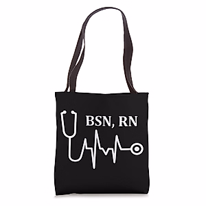 BSN RN Registered Nurse Medical Stethoscope Heartbeat EKG Tote Bag