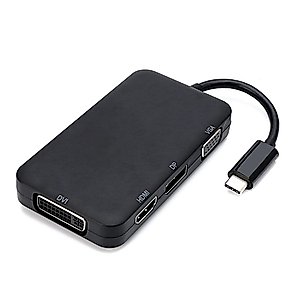 SHYPT 4-in-1 USB-C 3.1 Type C to HDMI DP DVI 4K VGA Multiport Cable Adapter Converter