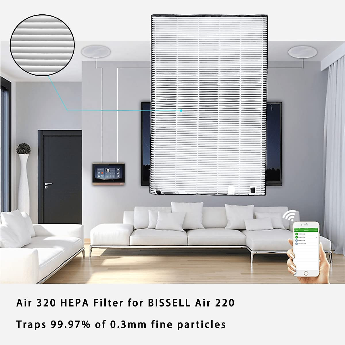 Lexind Air220 Filter Replacement for Bissell air320 Air220 aka 2609A Smart Air Purifier HEPA Air Filter (Pre-Filter 2678 + 2804 H13 Grade HEPA Filter + 2677 Activated Carbon Filter) 1 Set