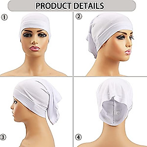 12 Pieces Under Scarf Hijab Cap Under Caps for Turban Head Wraps Scarf Solid Color Hijab Tube Unisex Stretch Dreadlocks Tube Neck Cover