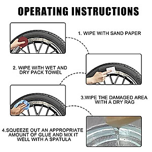 SCNC Wheel Scratch Repair Kit, Rim Scratch Repair Kit, Wheel Repair Kit, Wheel Touch Up Kit, Wheel Scratch Fix Quick, Universal Silver Color for Rims