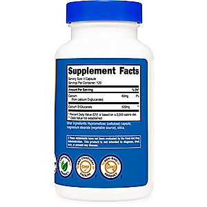 Nutricost Calcium D-Glucarate 500mg, 120 Capsules - Gluten Free, Non-GMO, Vegetarian Friendly