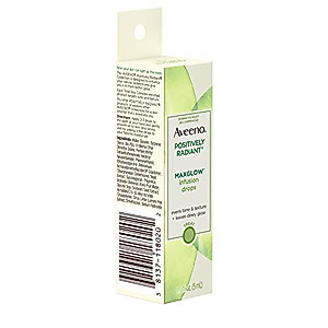 Aveeno Positively Radiant MaxGlow Infusion Drops with Moisture Rich Soy & Kiwi Complex, Hypoallergenic, Non-Comedogenic, Paraben- & Phthalate-Free Moisturizing Facial Serum, 0.17 fl. oz
