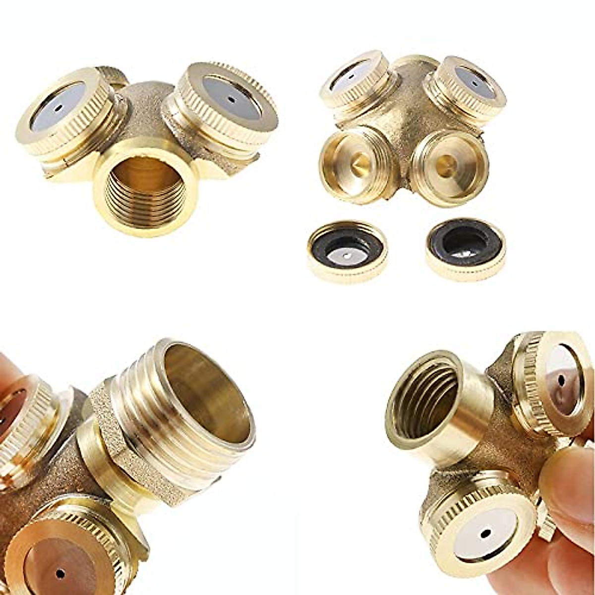 DENOME 2PC Brass Misting Nozzles High Pressure Atomizing 1/2 in BSPF 2 ...