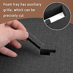 DECOHS 4 Pcs Pick and Pluck Foam- 16 x 12 x 2 Inch Pick Apart Foam Insert- Pluck Pre Cube Sheet Foam with Bottom Use for Board Game Box Cases Storage Drawer