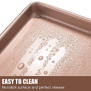 JOHO BAKING Sheet Pans Cookie Sheet,Baking Sheets for oven Nonstick Set,Cookie Tray Baking Pan Set,13inch,2-Piece,Gold