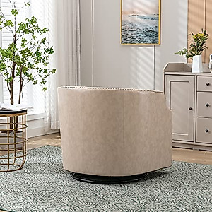 HomSof Glider Rocker Recliner, Polyester Rocking Chair for Nursery, Modern Lounge Accent Armchair for Living Room, One Size, Swivel Beige