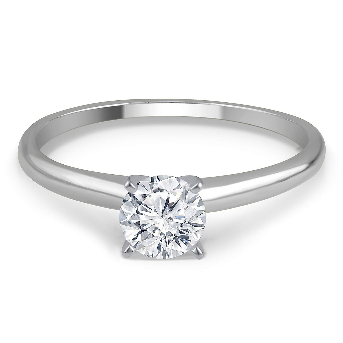 Beyond Brilliance 1.00 Carat Diamond, Prong-Set 14K White Gold Diamond Solitaire Engagement Ring (H-I, I2-I3)