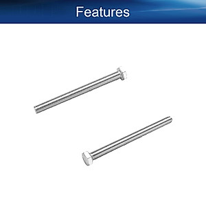 Yinpecly M8-1.25 x 100mm Hex Bolt Hex Flat Head Cap Bolts Screws for High-Pressure Flow Pump Impellers Silver 10pcs