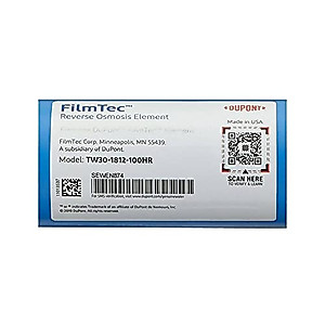 Dow FilmTec, TW30-1812-100HR 100 GPD TFC High Rejection Membrane for Undersink Reverse Osmosis (RO) System