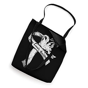 White Ribbon Fighter Hummingbird Lung Cancer Awareness Tote Bag