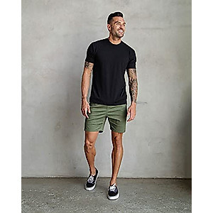 INTO THE AM Premium Mens Fitted Crew Neck Essential Tee Shirt Modern Fit Fresh Classic (Black, Large, Short Sleeve)