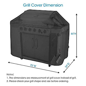 Unicook Heavy Duty Waterproof Barbecue Gas Grill Cover, 75-inch XX-Large BBQ Cover, Special Fade and UV Resistant, Durable and Convenient, Fits Grills of Weber Char-Broil Nexgrill Brinkmann and More