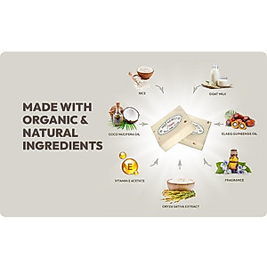 Yeahgoshopping Original Rice Milk Soap Bar Thailand Jasmine Natural Soap 60 - 65 Grams Handmade Gluta Collagen Douro Jabon Douro Real Fuentes Pourres Grade White Moisturizing Organic Soap For Men Women Hand Soap, Body Bath Soap, Face Soap | Contain Coconu